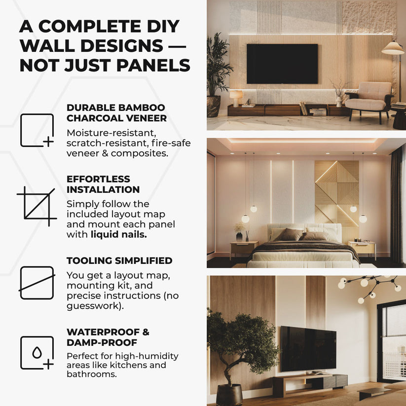 Geometric Glow Pre-Designed 96" x 120" x 1.5" Wall Panel Kit with LED ...