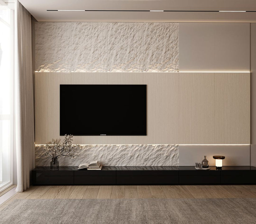 Luminous Strata - Natural Pre-Designed 96" x 143" x 1.5" Wall Panel Ki ...