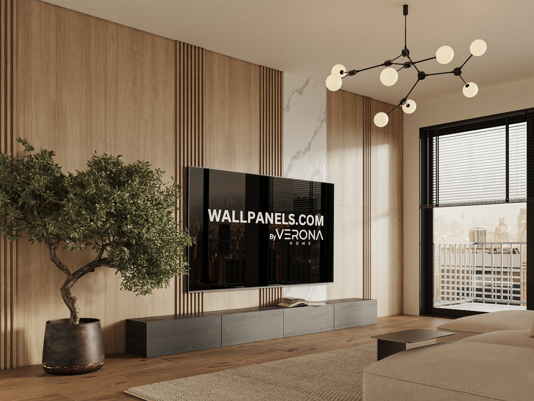 Lexington Marble & Wood Floating TV Stand – Wall Panels US